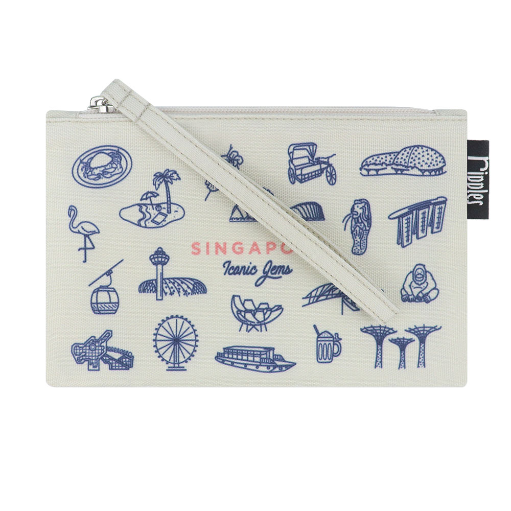 Singapore Iconic Gems Essential Pouch (Cream) | Ripples Online Store