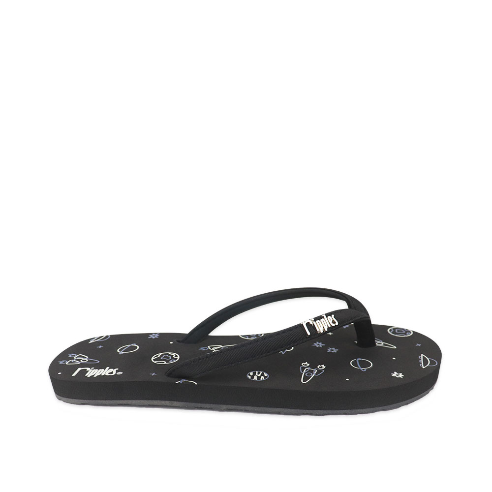 [SALE] Space Ladies Flip Flops (Black) | Ripples Online Store
